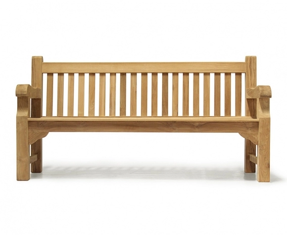 Balmoral 6ft Traditional Chunky Garden Bench, Teak Park Bench – 1.8m