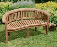 Teak Banana Benches | Half Moon Benches
