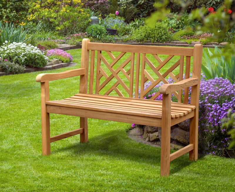 Princeton Chippendale Decorative Garden Bench – 1.2m