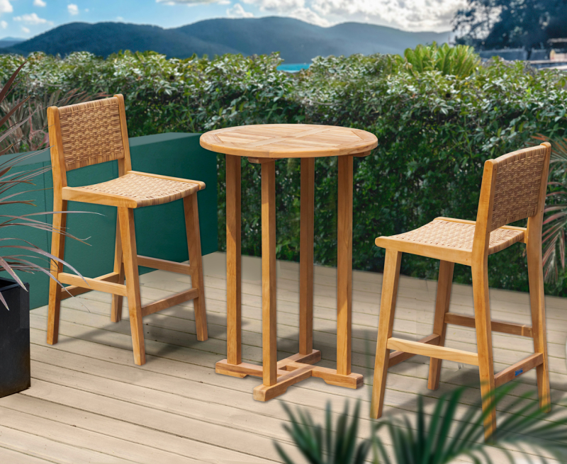 Tiga Woven Bar Chair Set