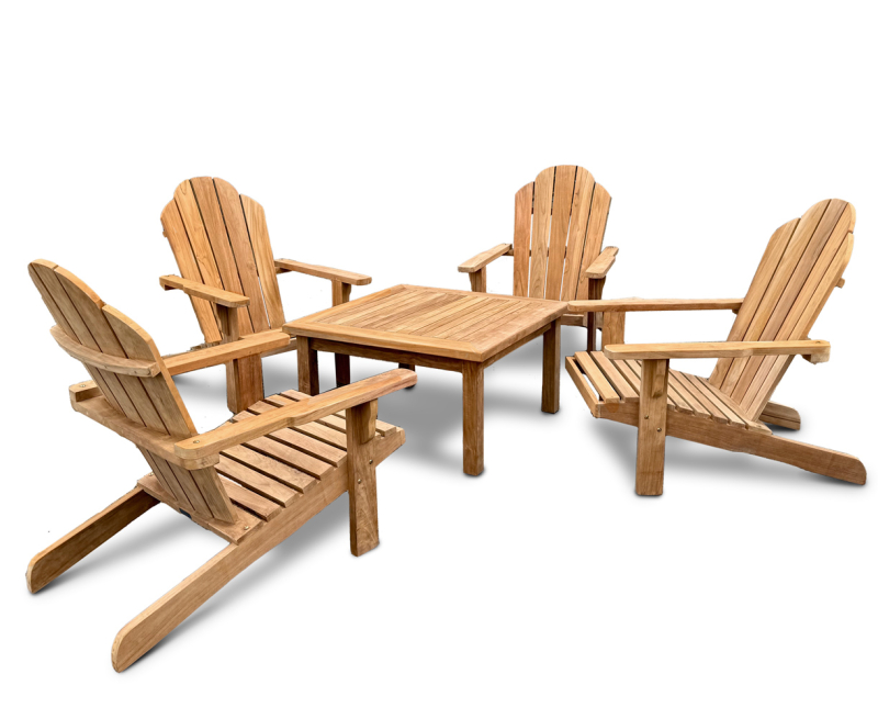 Adirondack 4 Seater Lounge Set with Balmoral 90cm Square Coffee Table