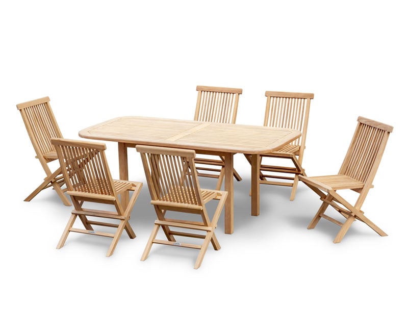 Carida 1.8m Table and Chester Folding Chairs Set
