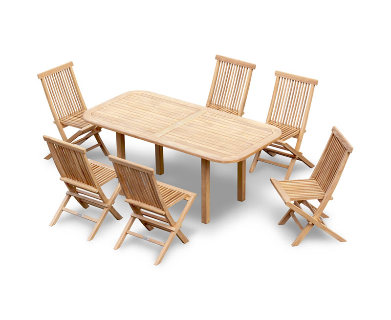 Carida 1.8m Table and Chester Folding Chairs Set