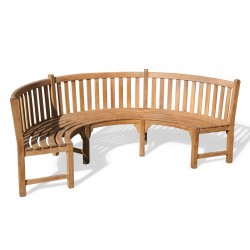 Henley Semi-Circle Bench, Curved Teak Bench