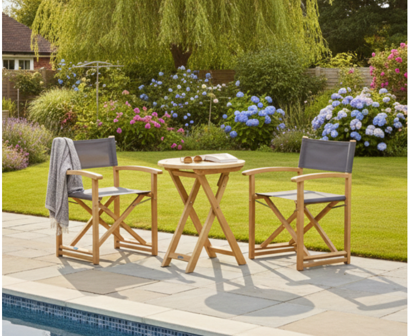 Suffolk 60cm Round Table and Director's Chair Set