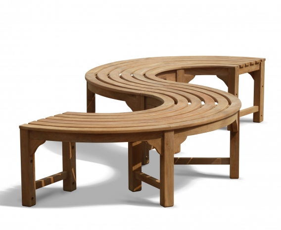 Saturn Teak Backless Circular Tree Bench - 1.6m