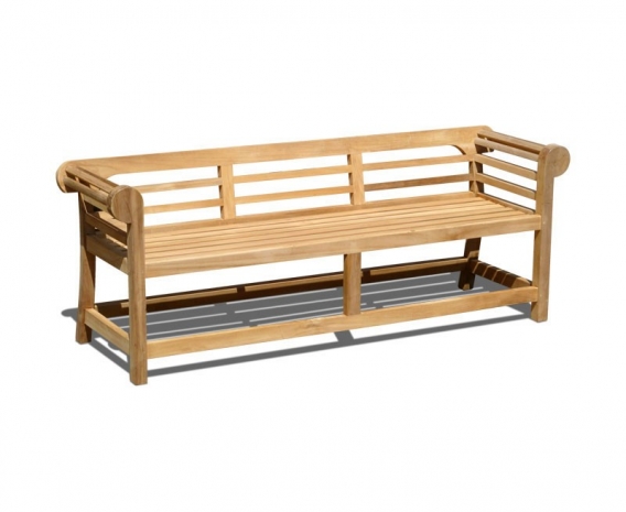 Teak Lutyens Garden Bench, Low Back – 1.95m
