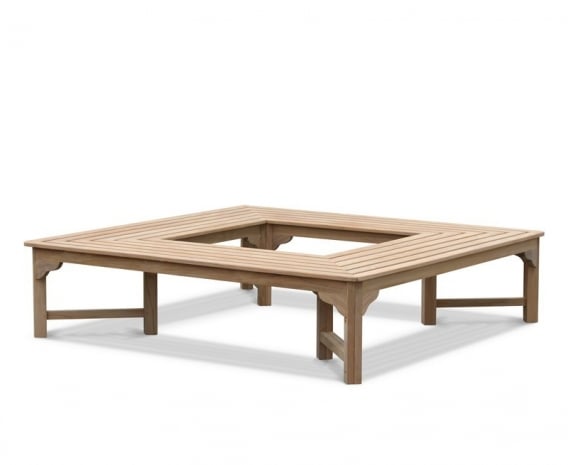 Teak Square Backless Tree Bench - 1.8m