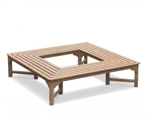 Teak Square Backless Tree Bench - 1.8m