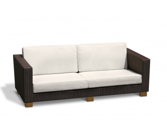 Sorrento Rattan Conservatory Sofa, 4 seater, Natural cushion