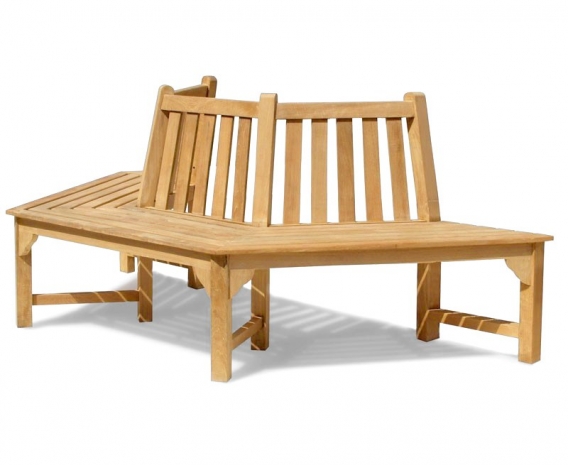 Teak Hexagonal Half Tree Bench - 2.2m