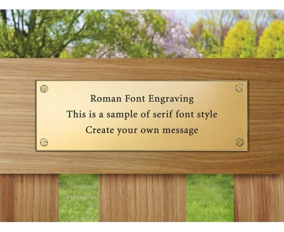 Engraved Memorial Plaque, Commemorative Bench Plaque